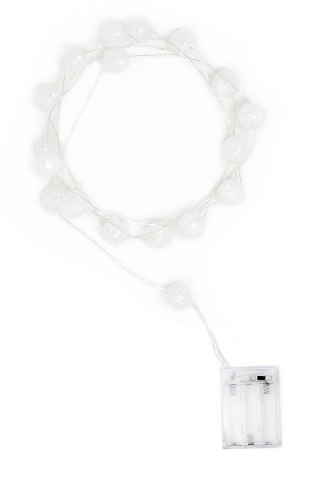 Perfect Holiday 18 LED Cracked Balls Battery Operated Lights - White ...
