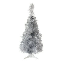 Amscan 240595 Christmas Small Tinsel Trees, Silver, Set Of 9 Trees ...
