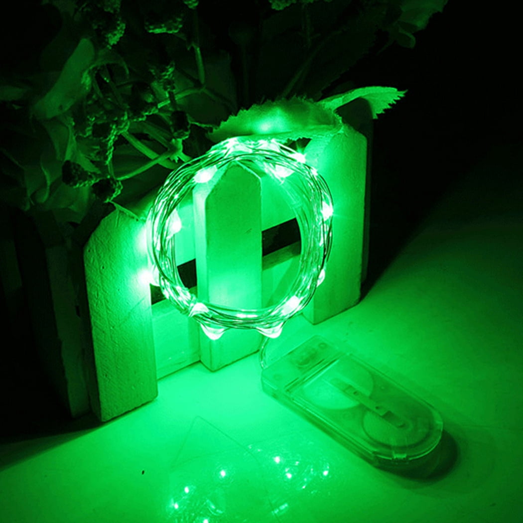 Perfect Holiday, 20 LED Green Fairy Lights, Battery Operated, 7ft ...