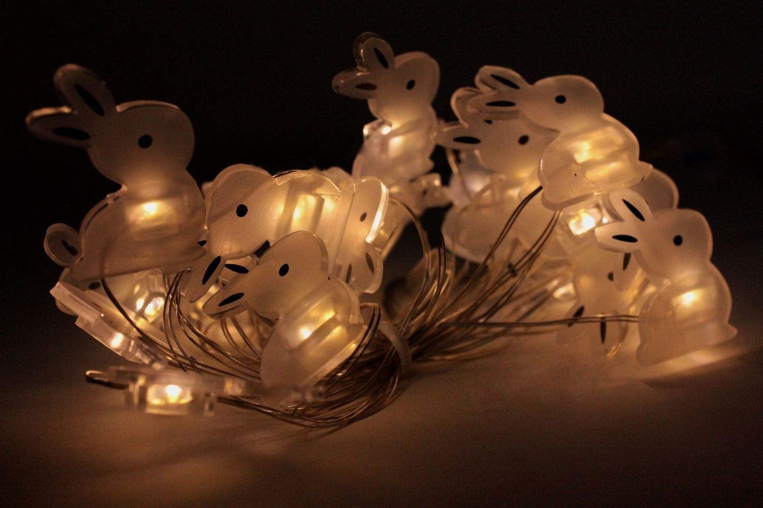 Perfect Holiday 20 LED Easter Bunny Mini LED String Lights Battery ...