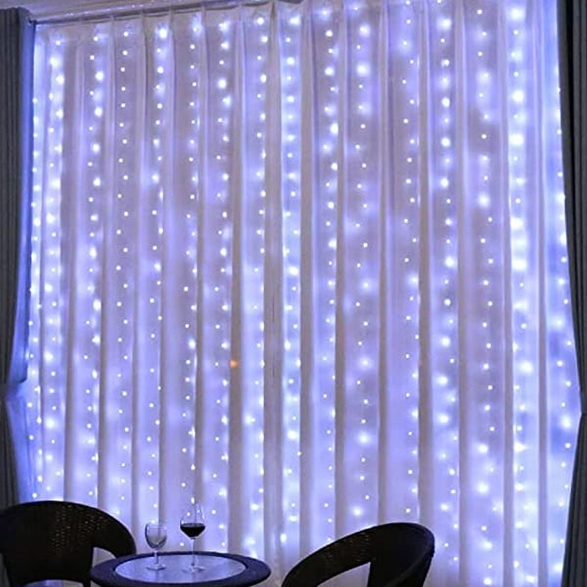 Perfect Holiday 300 LED White Curtain String Light with Remote ...