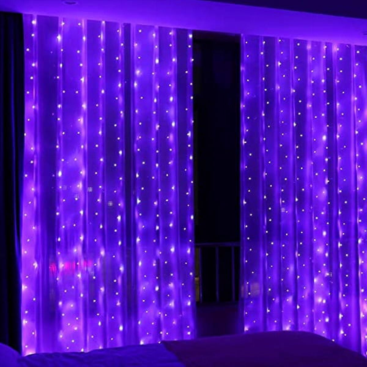 Perfect Holiday Bedroom LED Window Curtain String Lights, 300 LEDs, 8 ...
