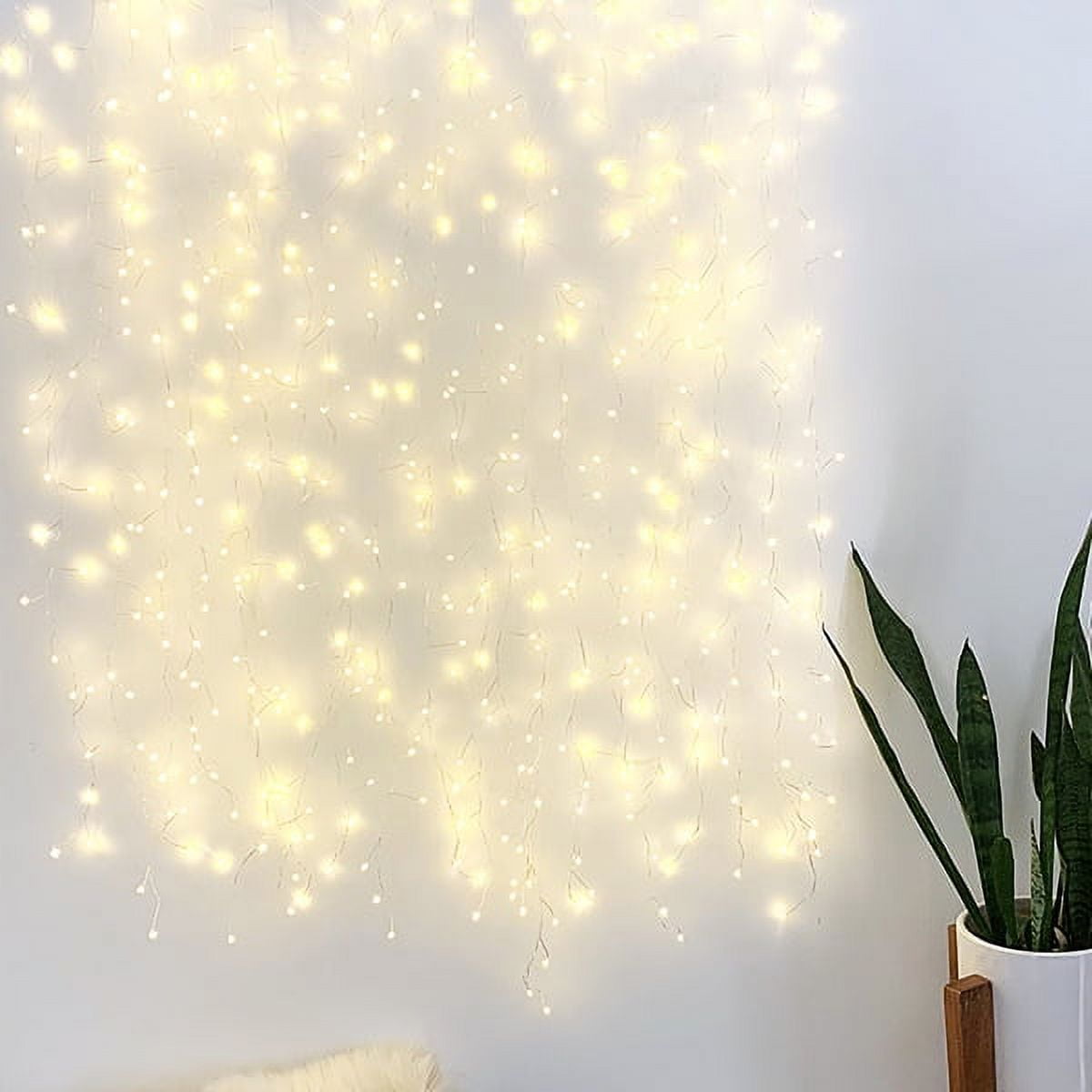 Perfect Holiday 480 LED Cluster Curtain Fairy Lights Plug in - Warm ...