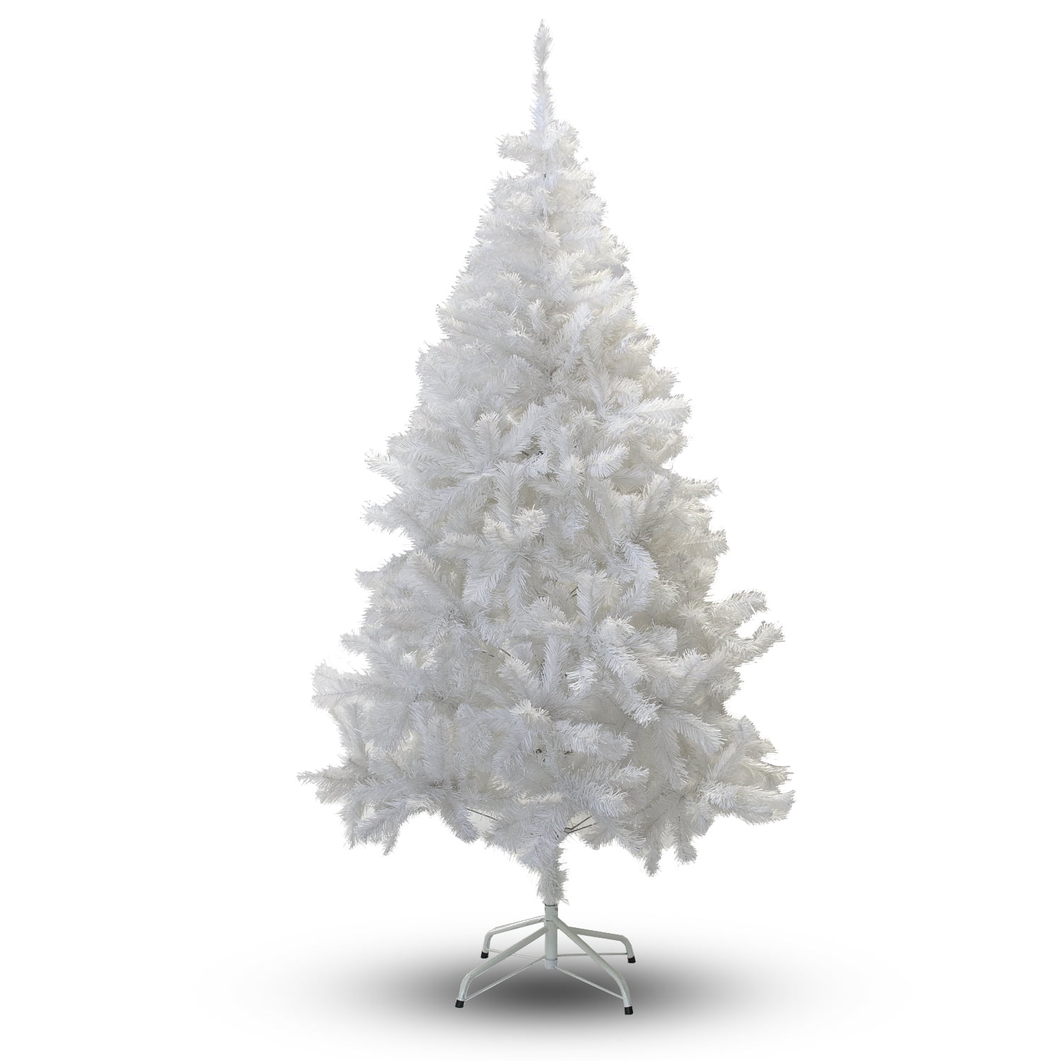 Perfect Holiday 5 ft Crystal Artificial White Christmas Tree, Hinged ...