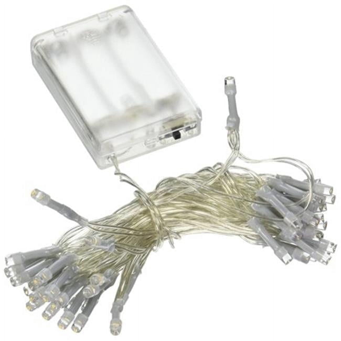 Perfect Holiday 50 LED String Light Battery Operated - Warm White ...