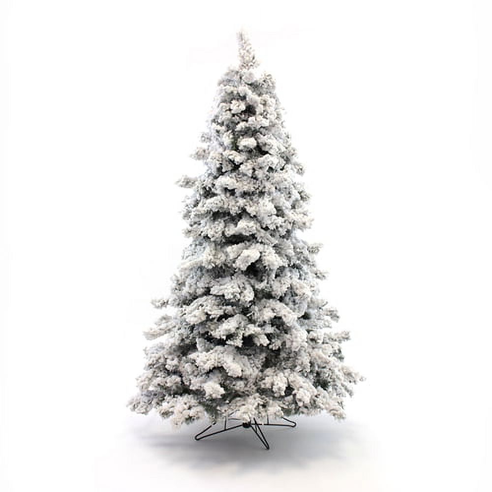 Perfect Holiday 5 Ft Pre-Lit Christmas Tree Alaskan Pine Heavy Flocked ...
