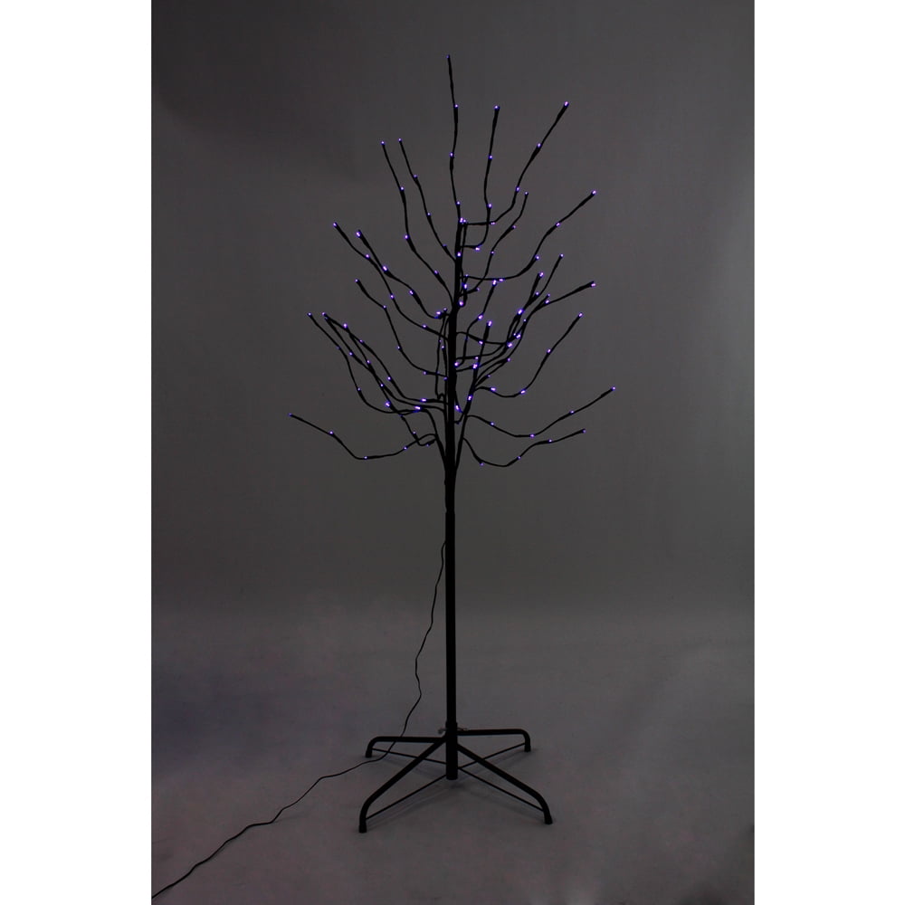 Perfect Holiday 5ft 120 LED Lighted Twig Branch Tree - Purple - Walmart.com