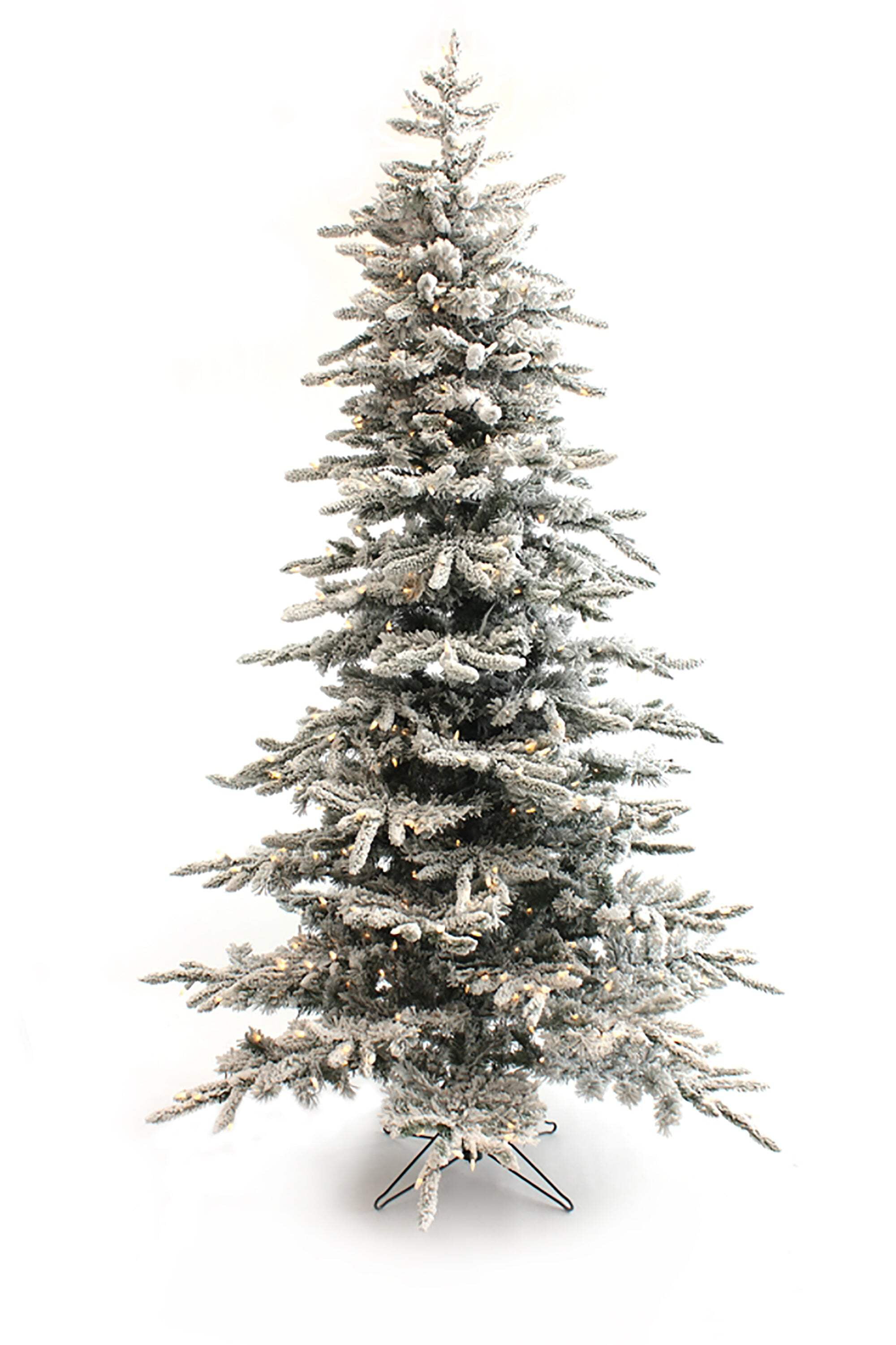 Perfect Holiday 6.5 Ft Slim Utica Christmas Tree, 961 Snow Flocked Tips ...