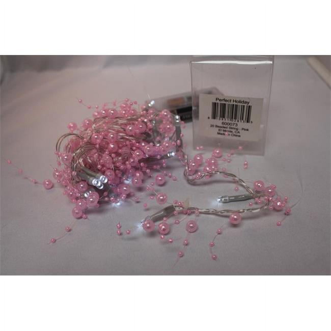 Perfect Holiday Battery Operated 20 LED String Light, Pink Beads ...