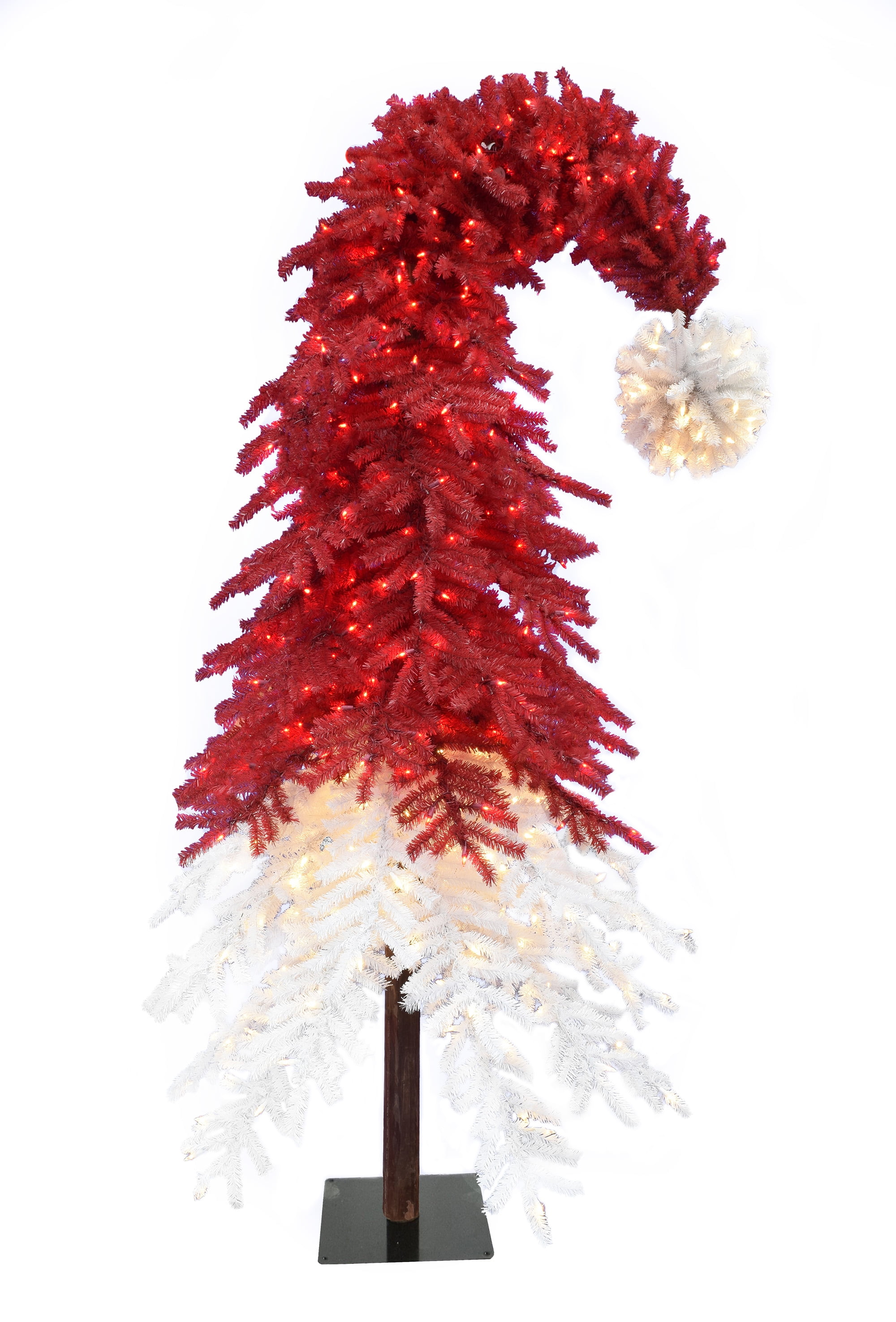 Perfect Holiday 9ft Santa Hat Christmas Tree with 600 LED Lights & 1992 ...