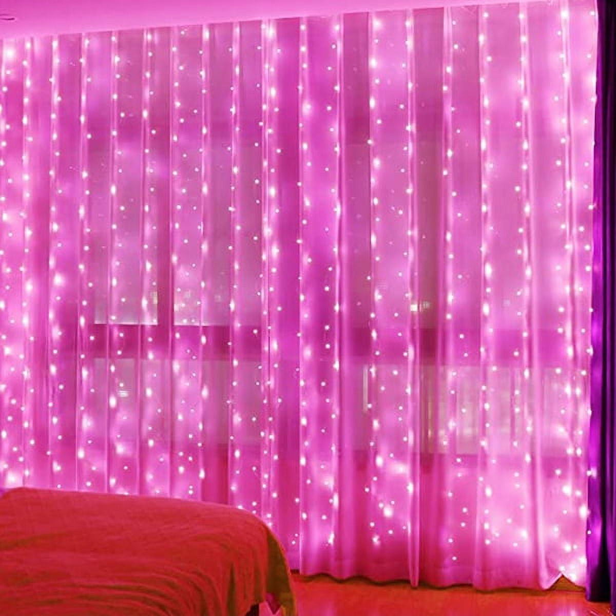 Perfect Holiday CTR-300PK 300 LED Curtain Light - Pink - Walmart.com