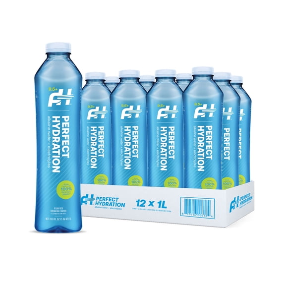 Perfect Hydration 9.5+ pH Alkaline Drinking Water, 1-Liter Bottle, Case ...