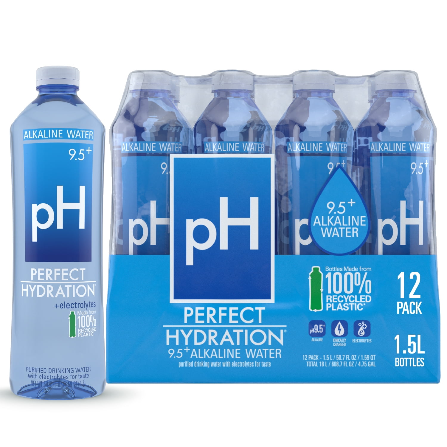 Perfect Hydration 9.5 pH Alkaline Water, Electrolytes for Taste ...