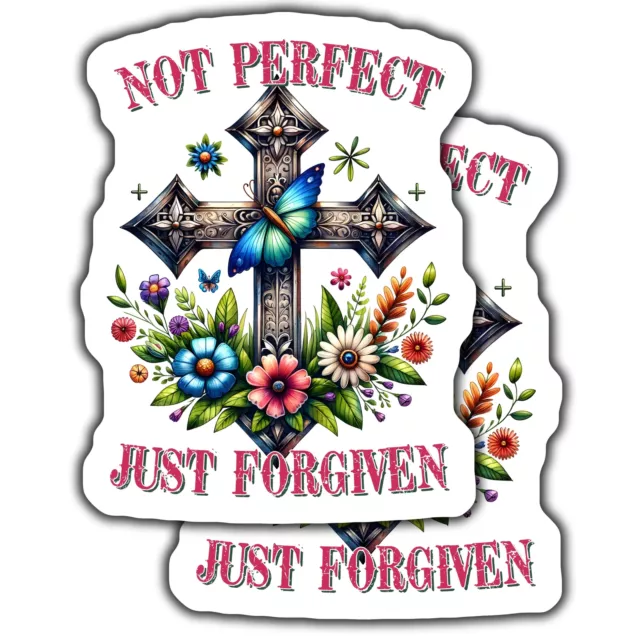 Not Perfect Just Forgiven Sticker, Inspirational Christian Stickers ...
