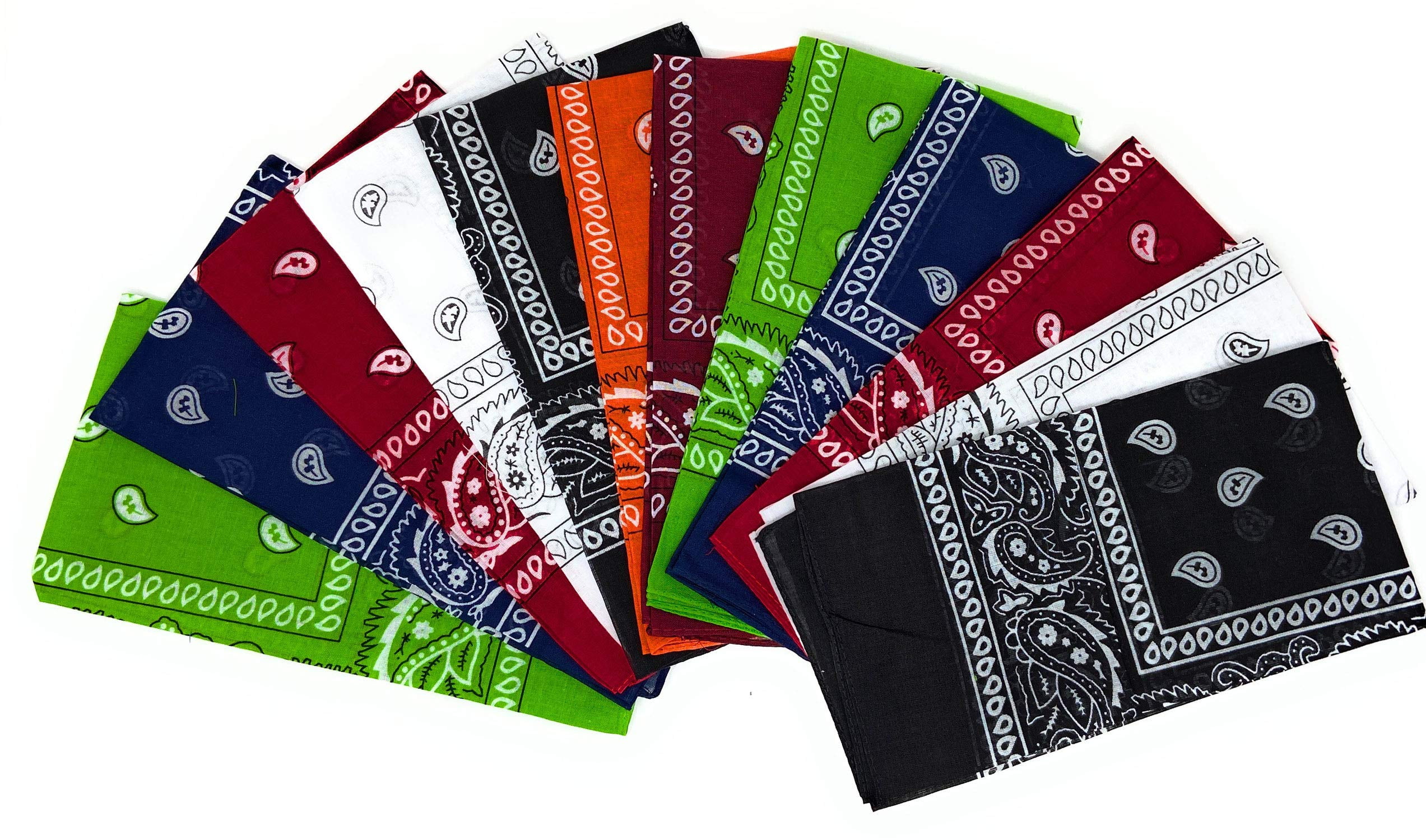 Perfect Life Ideas 100% Cotton Bandanas For Men - 12 Pack Multi-Use ...