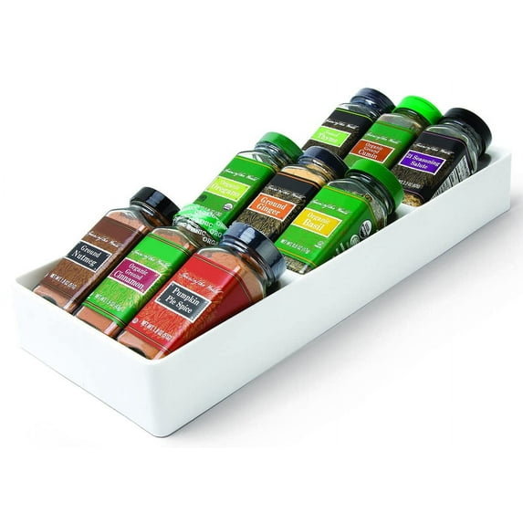 Perfect Life Ideas Spice Drawer Organizer - Soft Grid Lining, Non Slip ...