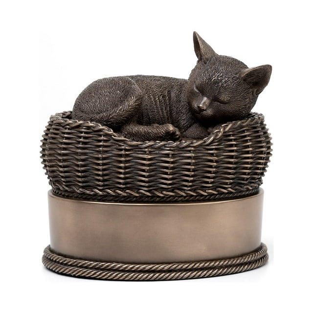 Perfect Memorials Bronze Cat in Basket Cremation Urn - Walmart.com