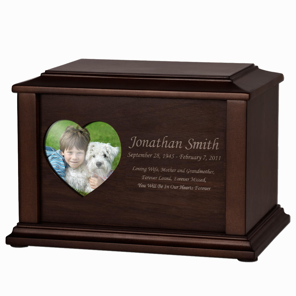 Perfect Memorials Custom Engraved Large Adoration Photo Cremation Urn ...