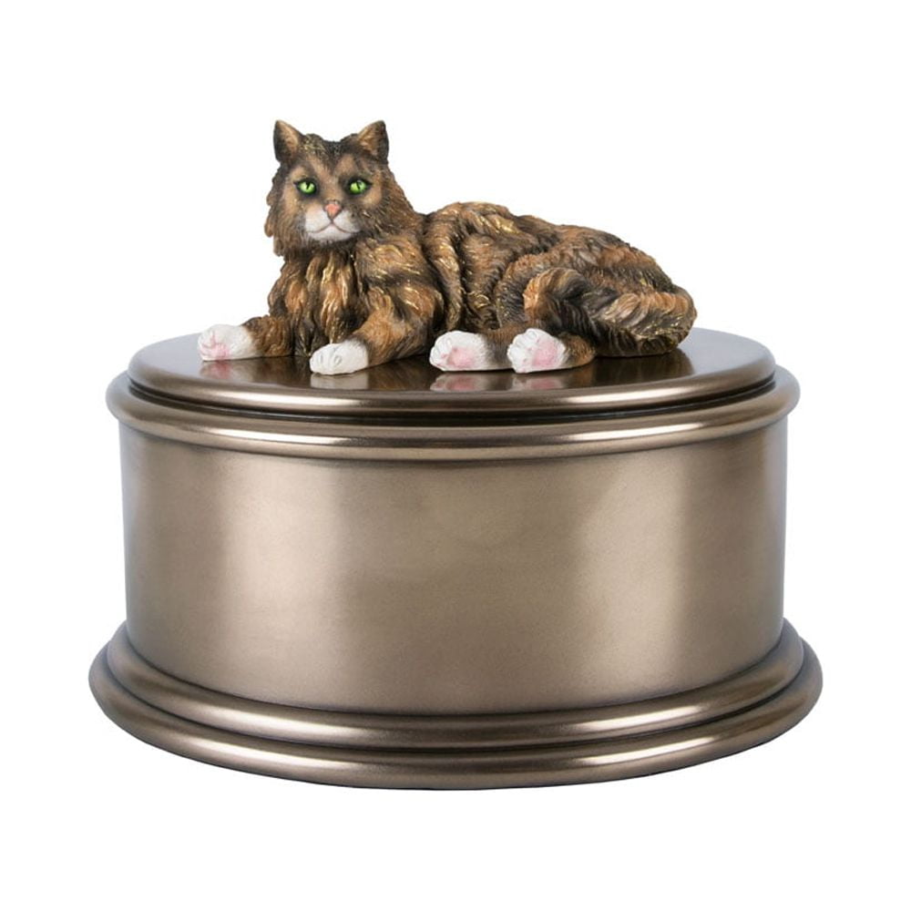 Perfect Memorials Hand Painted Tabby Cat Figurine Cremation Urn ...
