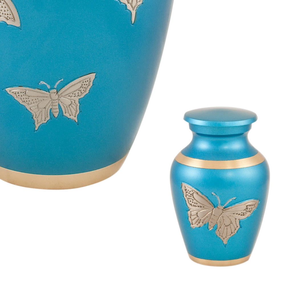 Perfect Memorials Keepsake Blue Butterfly Cremation Urn - Walmart.com