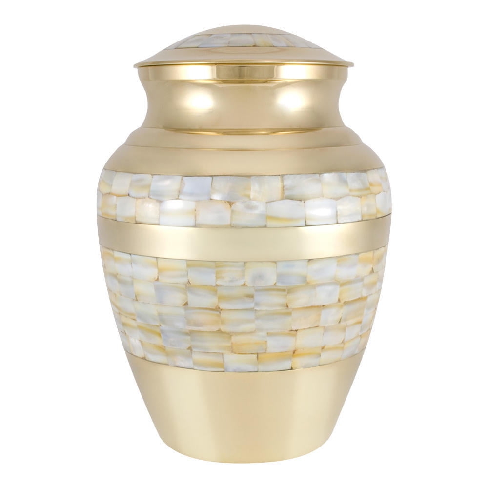 Perfect Memorials Large Brass Mother Of Pearl Cremation Urn - Walmart.com