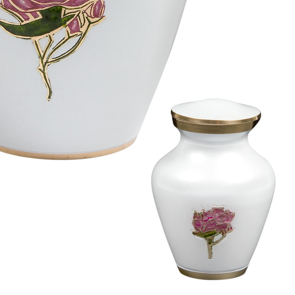 Perfect Memorials Pearl Rose Brass Keepsake Cremation Urn - Walmart.com