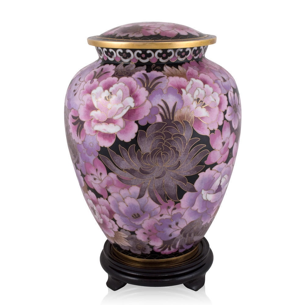 Perfect Memorials Unique Pink Floral Garden Cloisonne Cremation Urn for ...