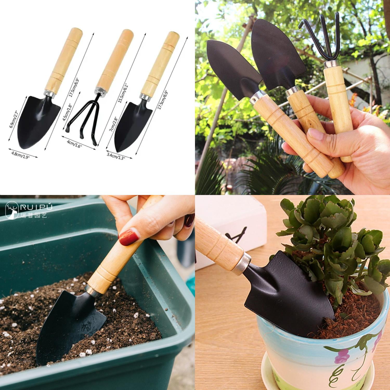 Perfect Mini 3pcs/Set Indoor Garden Tool Kit for Digging Weeding and ...