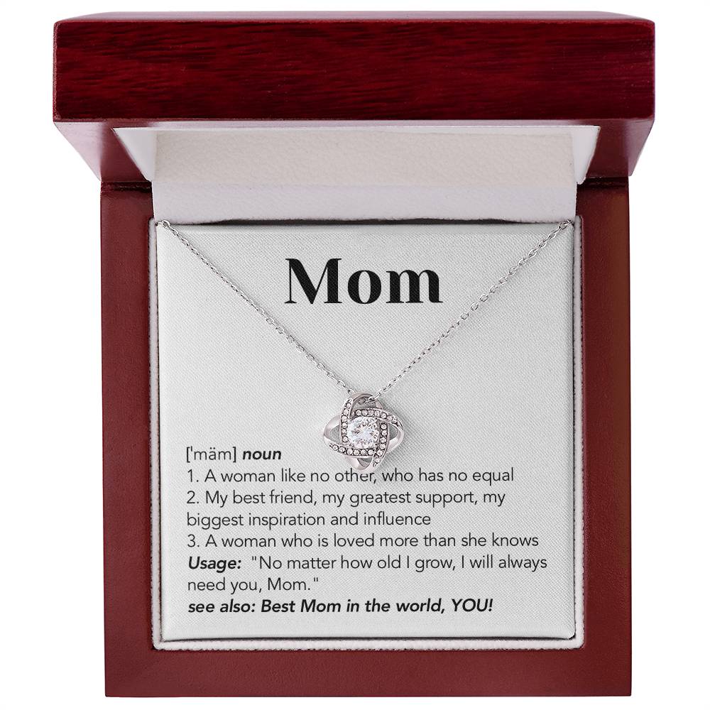 Perfect Mom Meaning Necklace - Love Knot Necklace - Message Card & Gift ...
