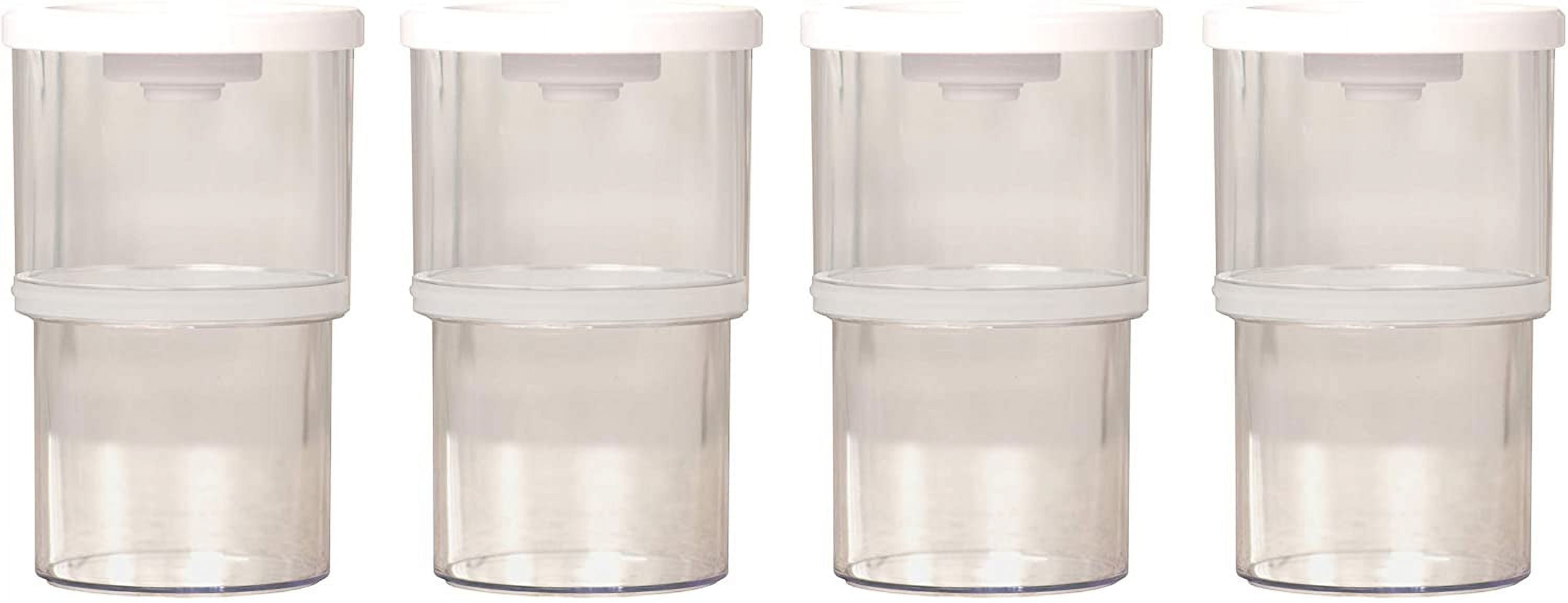 Perfect Pack 8 Piece Set Storage Containers 50 ounces Transparent/White ...