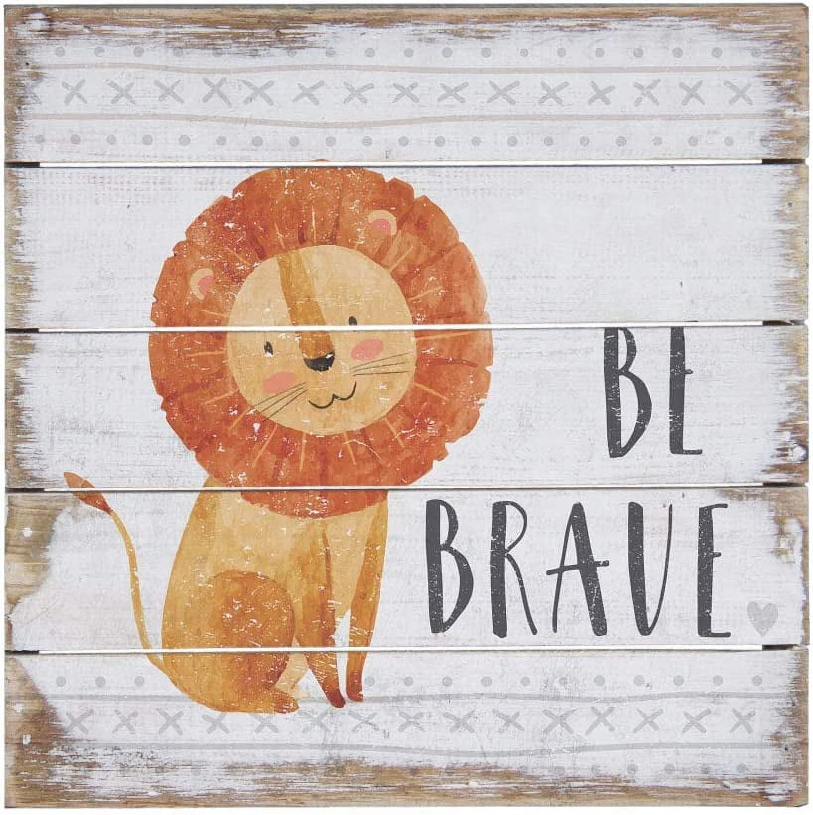 Perfect Pallet Petites Kids Lion Sign - Be Brave - Wood Sign - Small ...