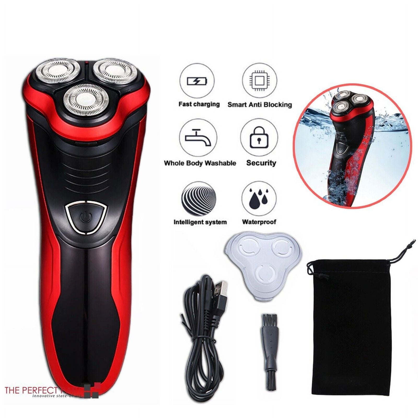 The Perfect Part 3D Smart Floating Electric Razor for Men with Cleaning ...