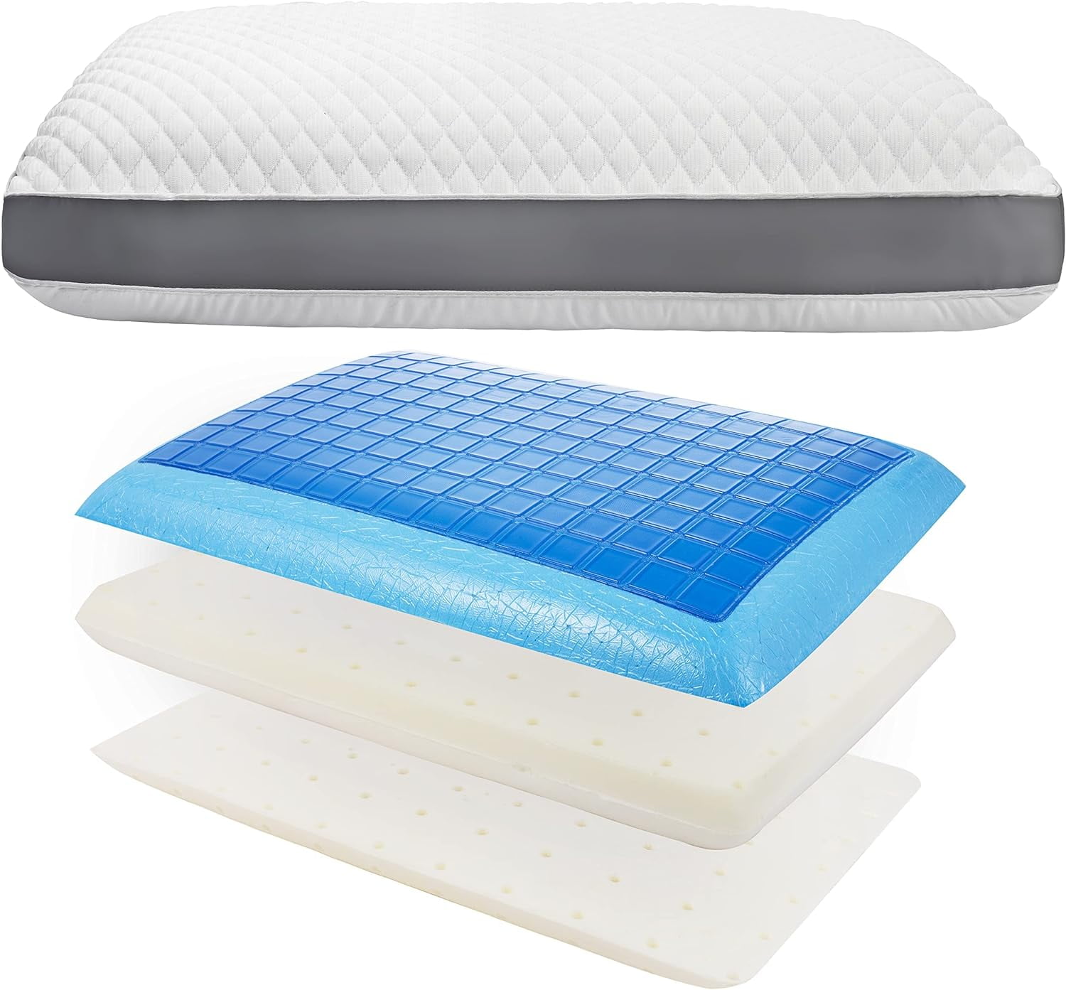 The Perfect Pillow Dual Temperature Memory Foam Pillow with Adjustable ...