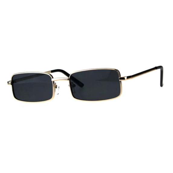 Perfect Rectangular Sunglasses Unisex Fashion Metal Frame UV400 Gold ...