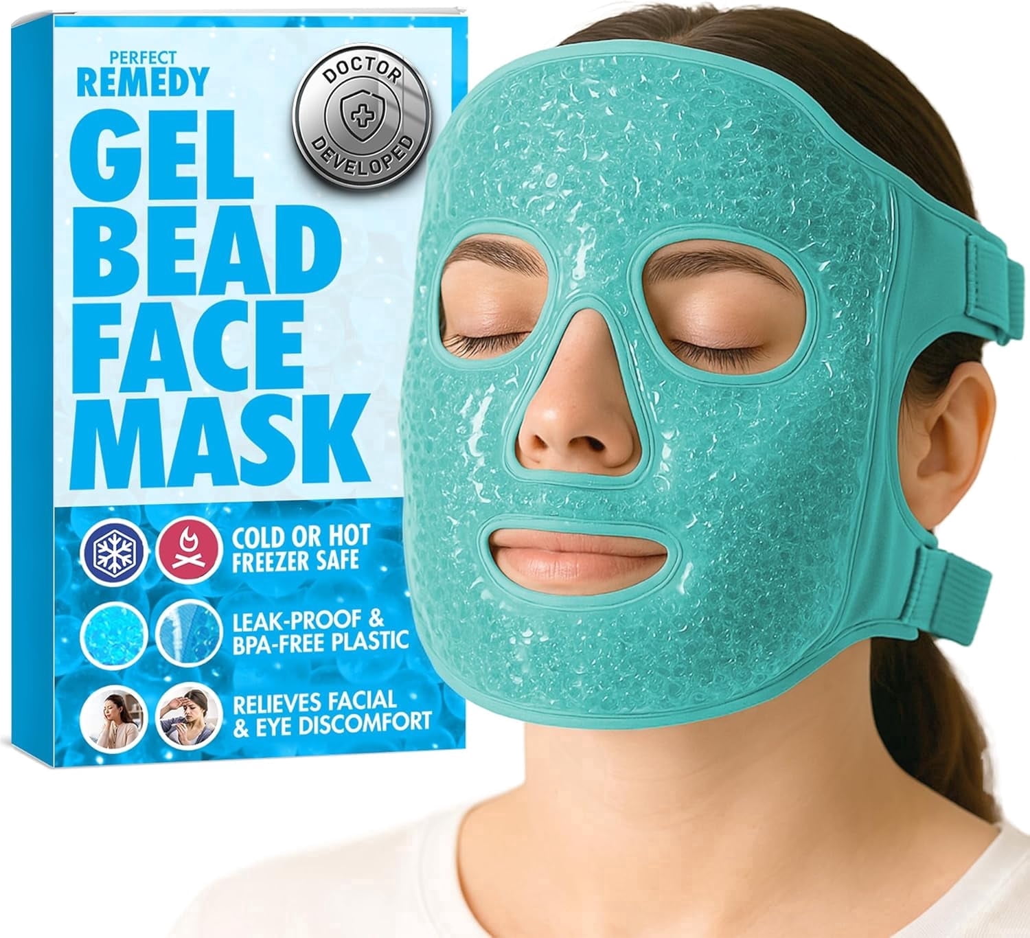 Perfect Remedy Face Ice Pack, Reusable Hot & Cold Ice Face Mask, Gel ...