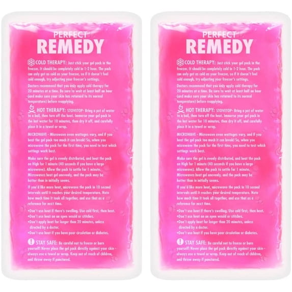 Perfect Remedy Reusable Gel Ice Packs, Hot & Cold Therapy, Pain Relief ...