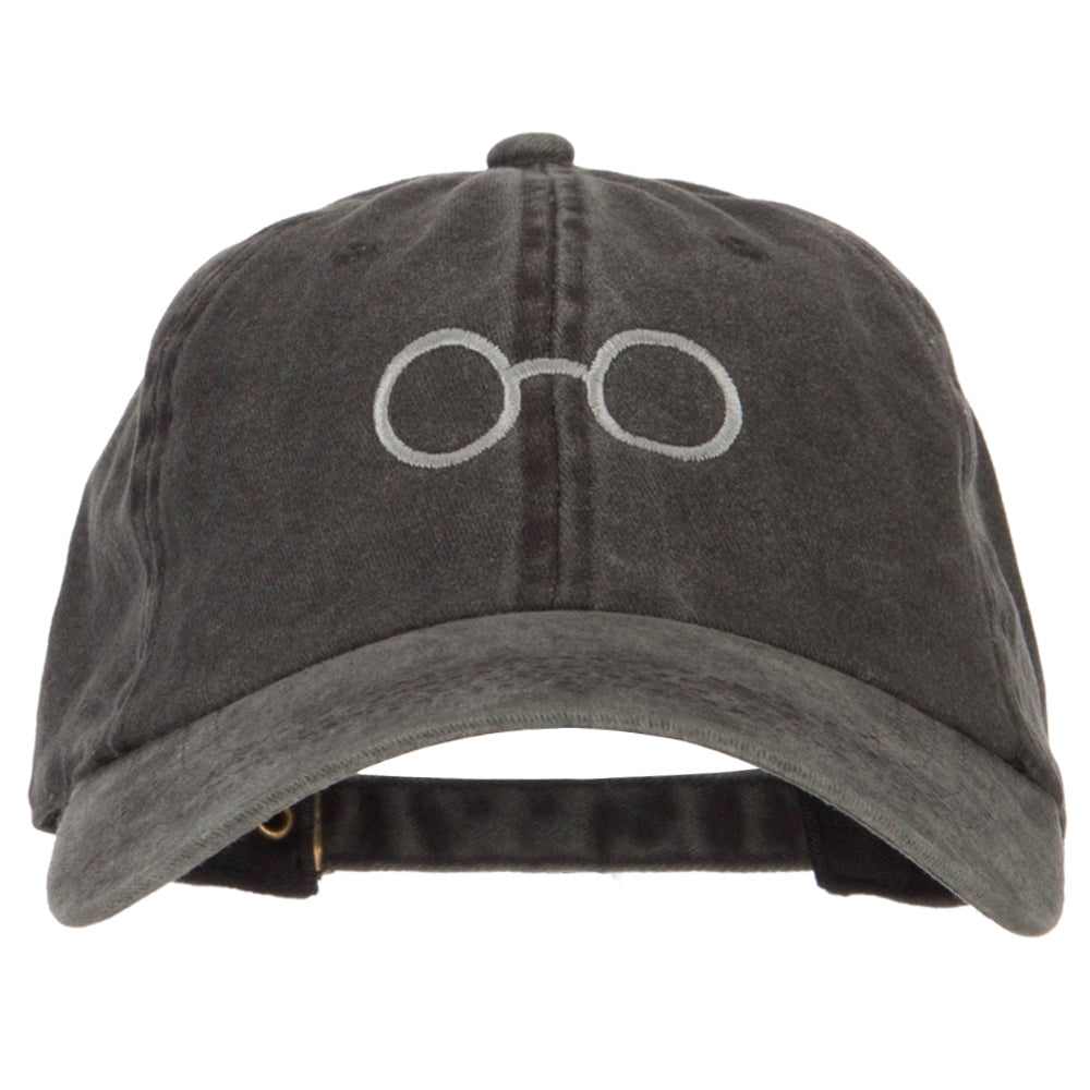 Perfect Round Eyeglasses Embroidered Unstructured Cotton Cap - Black ...