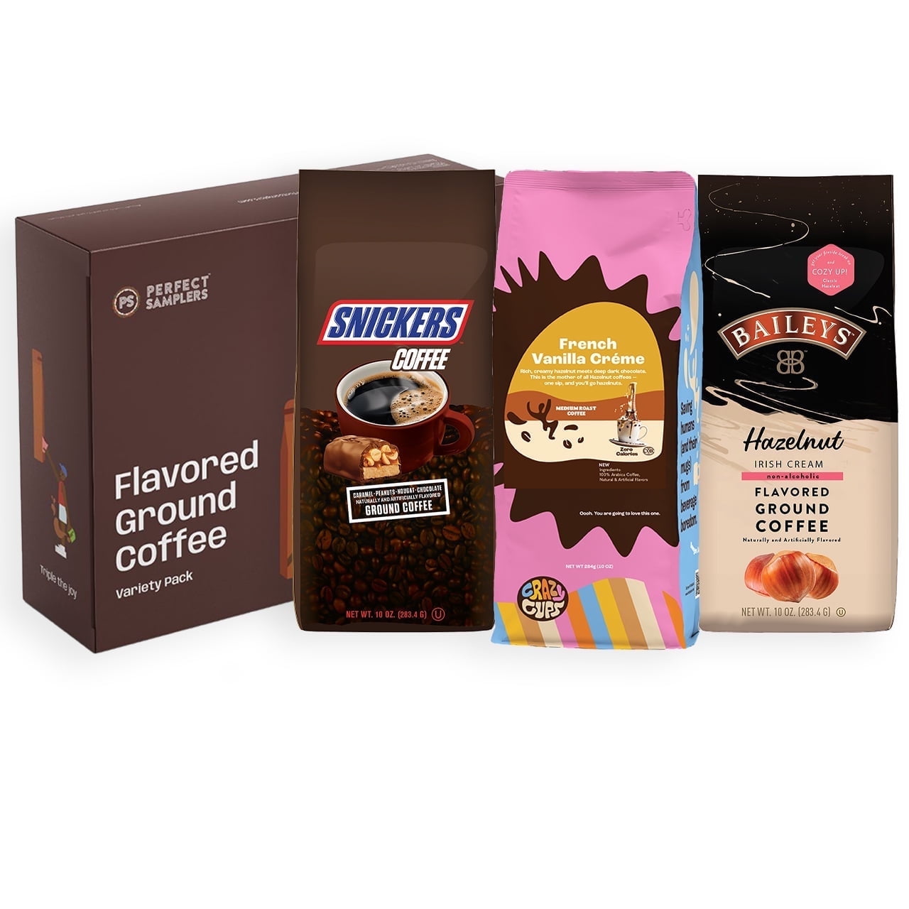 Perfect Samplers Ground Coffee Vareity Pack- Snickers, Bailey's ...