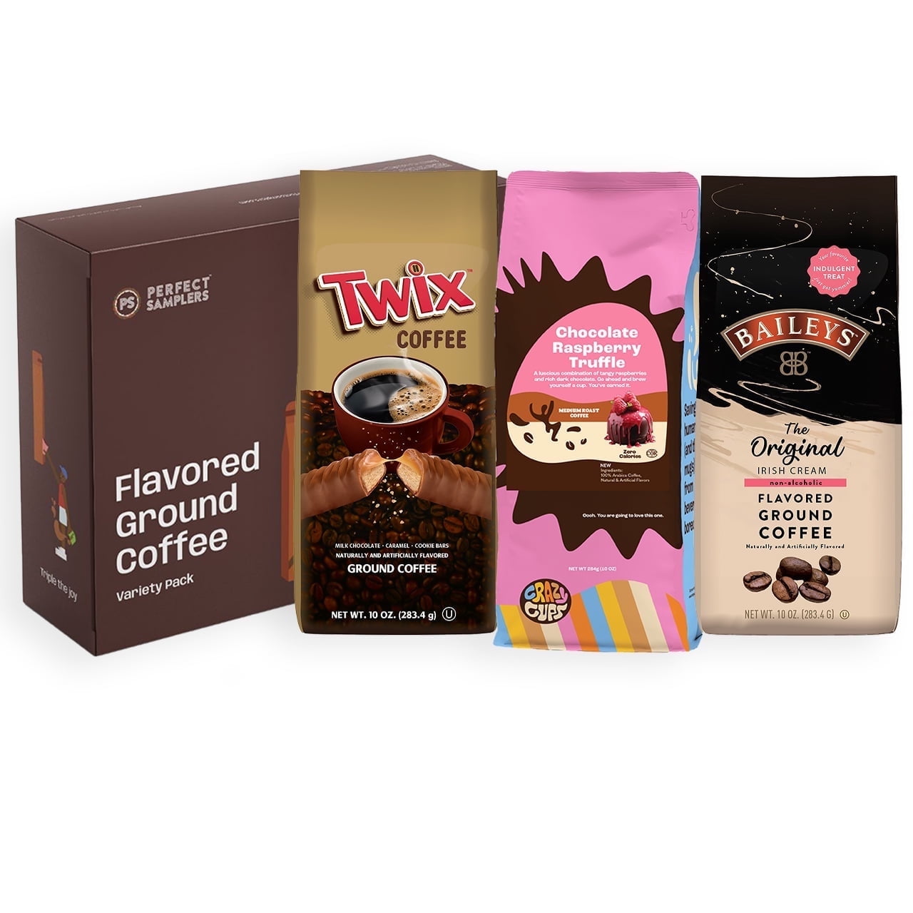 Perfect Samplers Ground Coffee Variety Pack - Twix, Bailey's, Chocolate ...