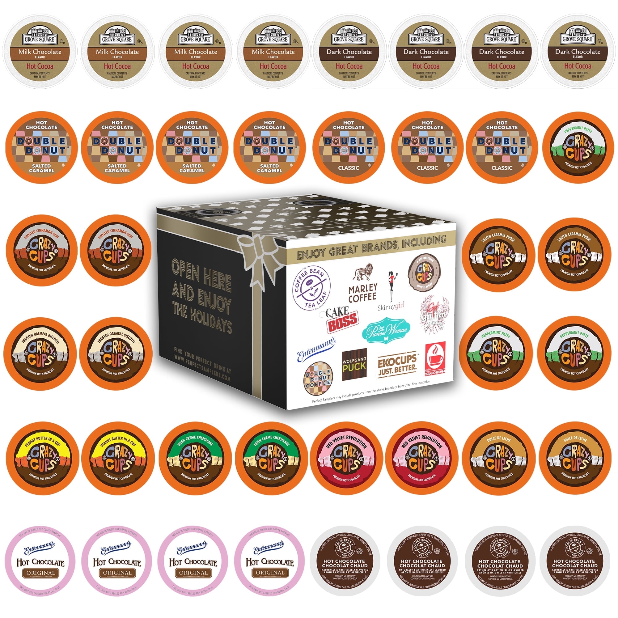 Perfect Samplers Hot Chocolate Single Serve Cups, Variety Pack Sampler ...