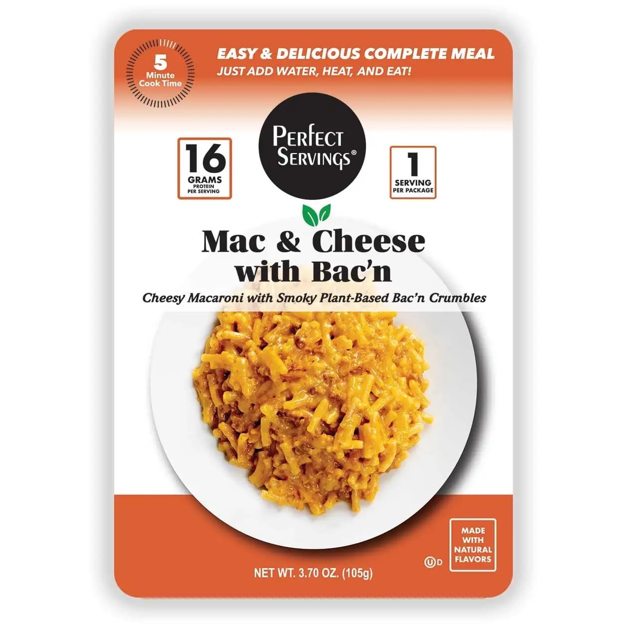 Perfect Servings Mac & Cheese with Bac'n - Real Cheddar Cheese with ...