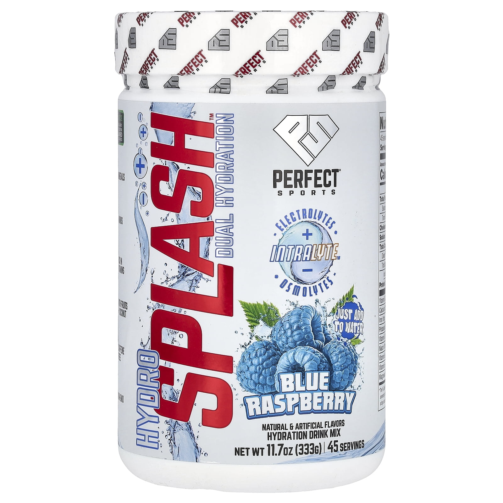 Perfect Sports Hydro Splash, Dual Hydration, Blue Raspberry, 11.7 oz ...