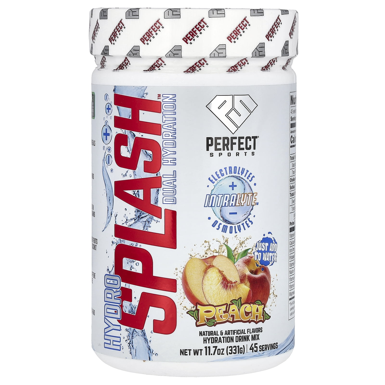 Perfect Sports Hydro Splash, Dual Hydration, Peach, 11.7 oz (331 g ...