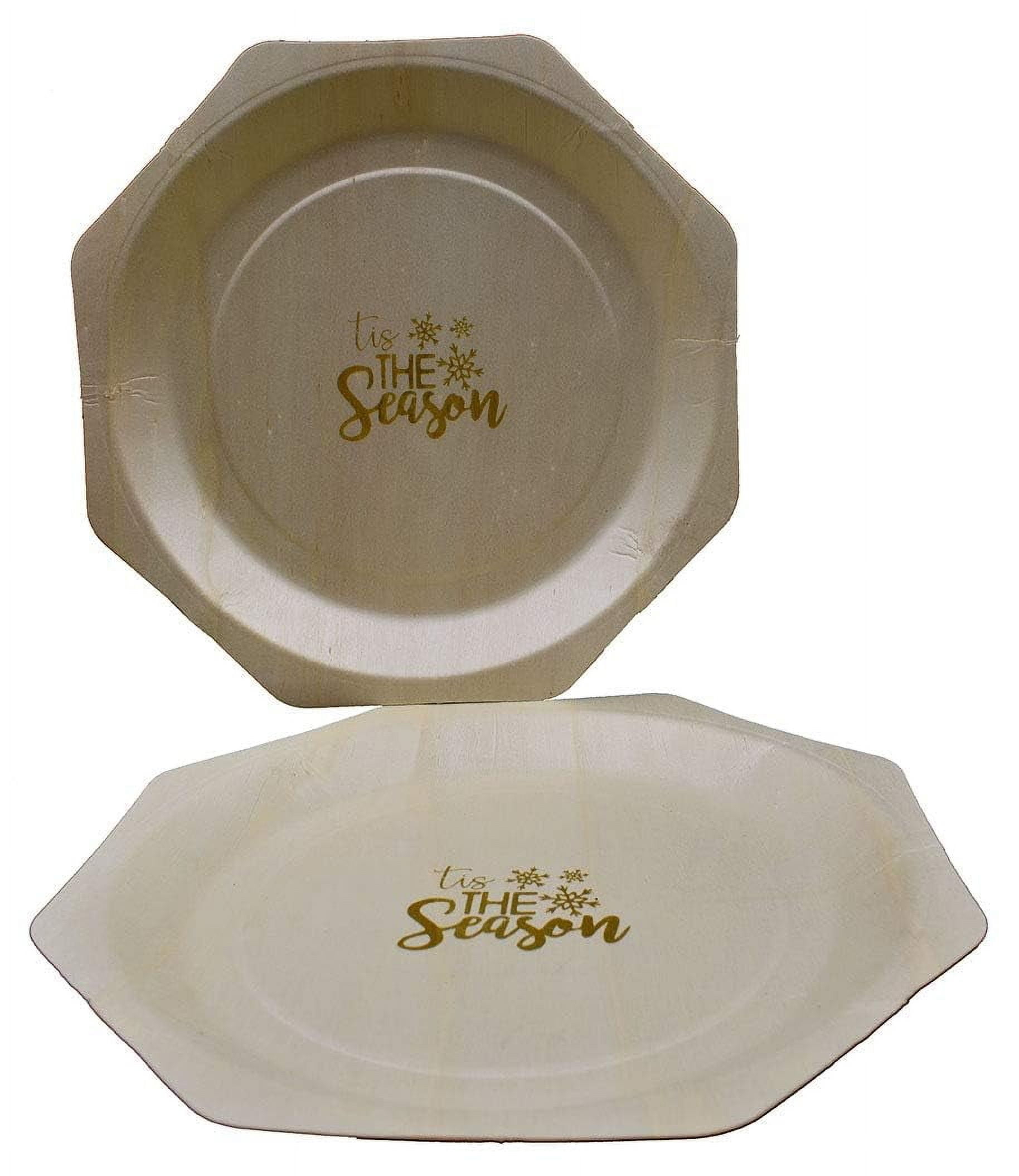 Perfect Stix 11 Disposable SSF20 Wooden Plates with Custom Christmas ...