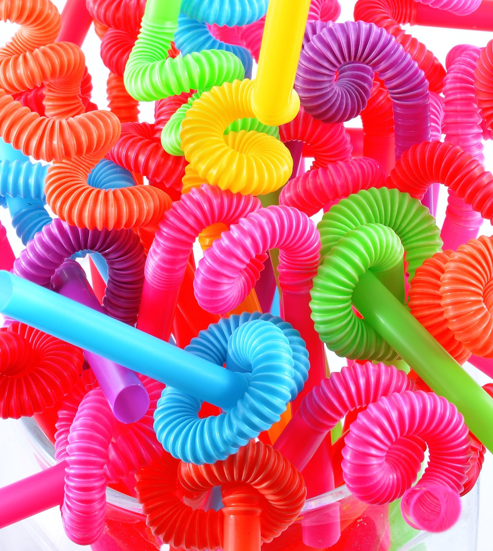 Perfect Stix Flexible , AIF9 Bendy Straws Unwrapped Neon Assorted, 100 ...