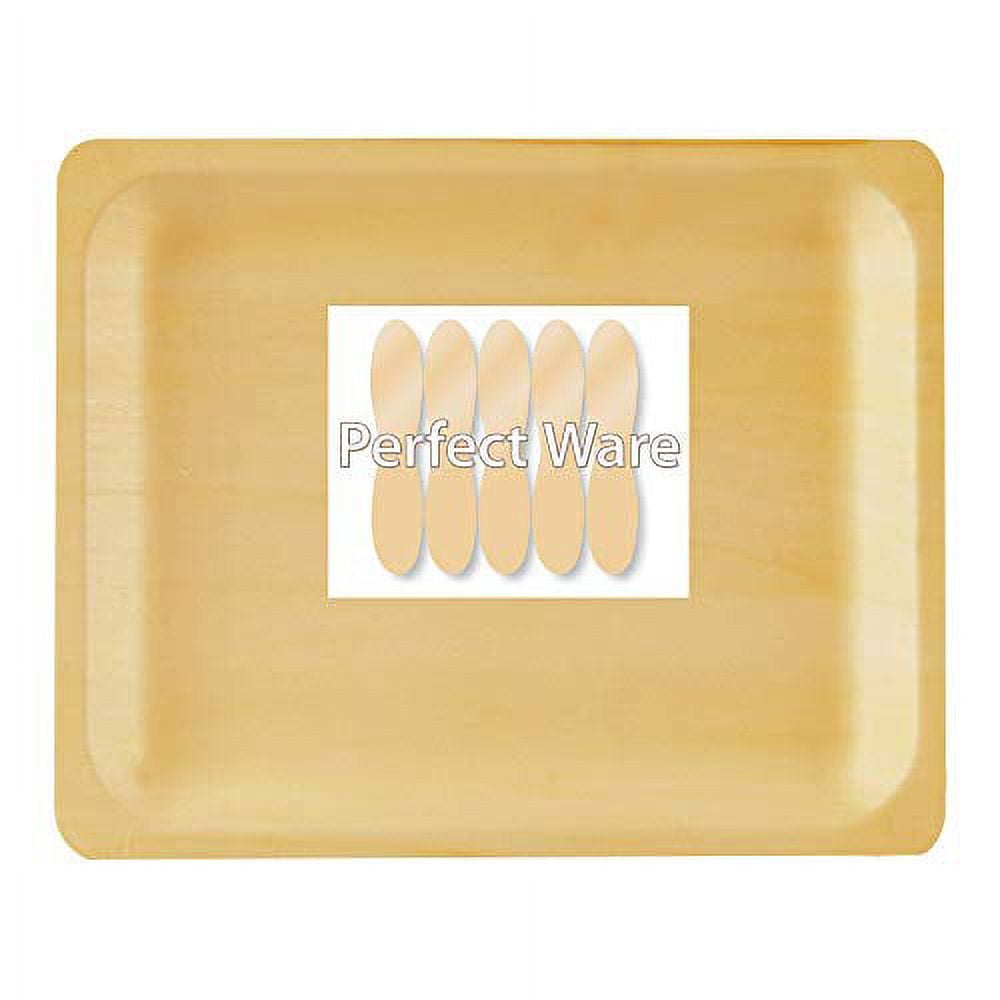 Perfect Stix Perfectware 10-50ct Wooden Disposable Rectangular Plates ...
