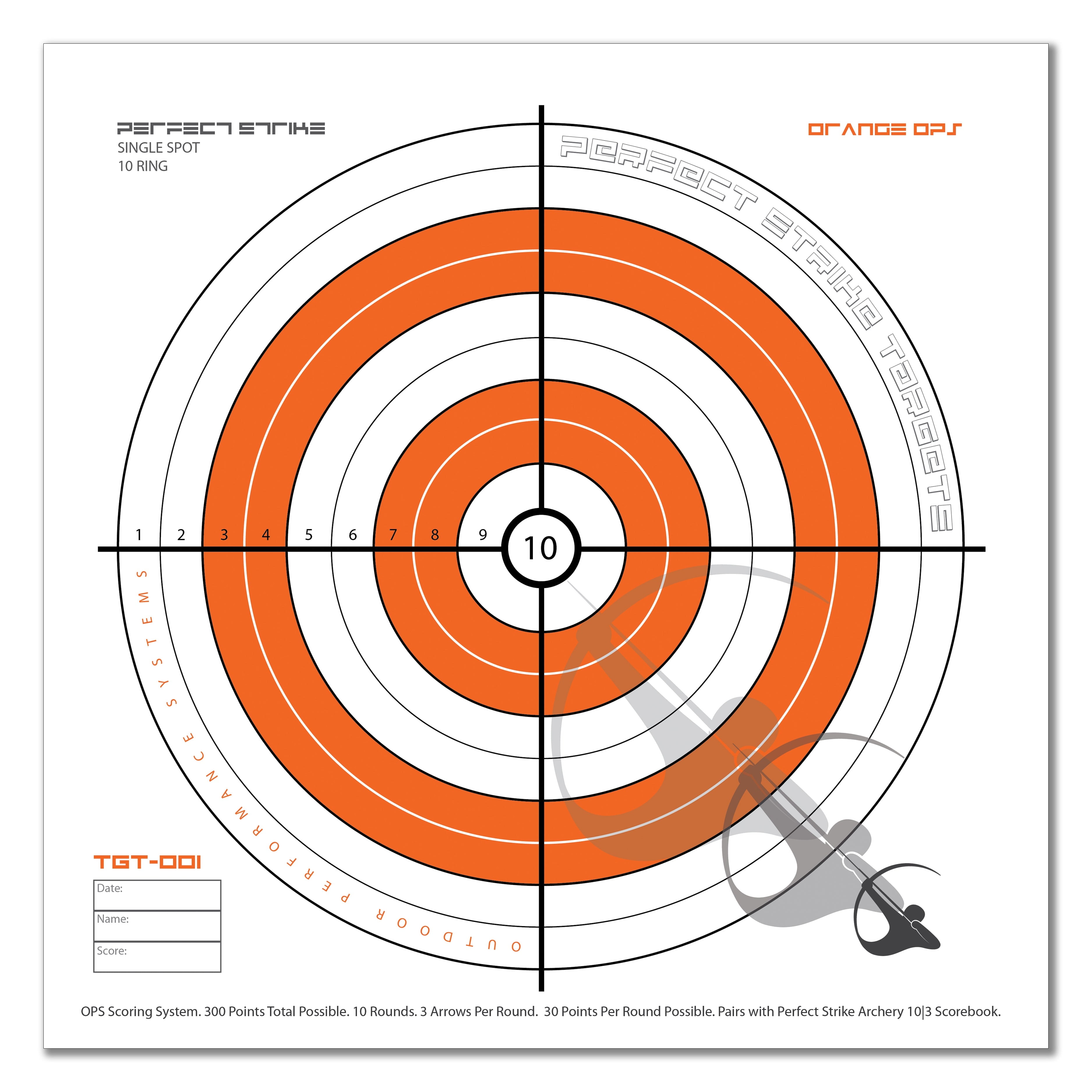 Perfect Strike ARCHERY SYSTEM Targets. ORANGE OPS No. 001. Single Spot ...