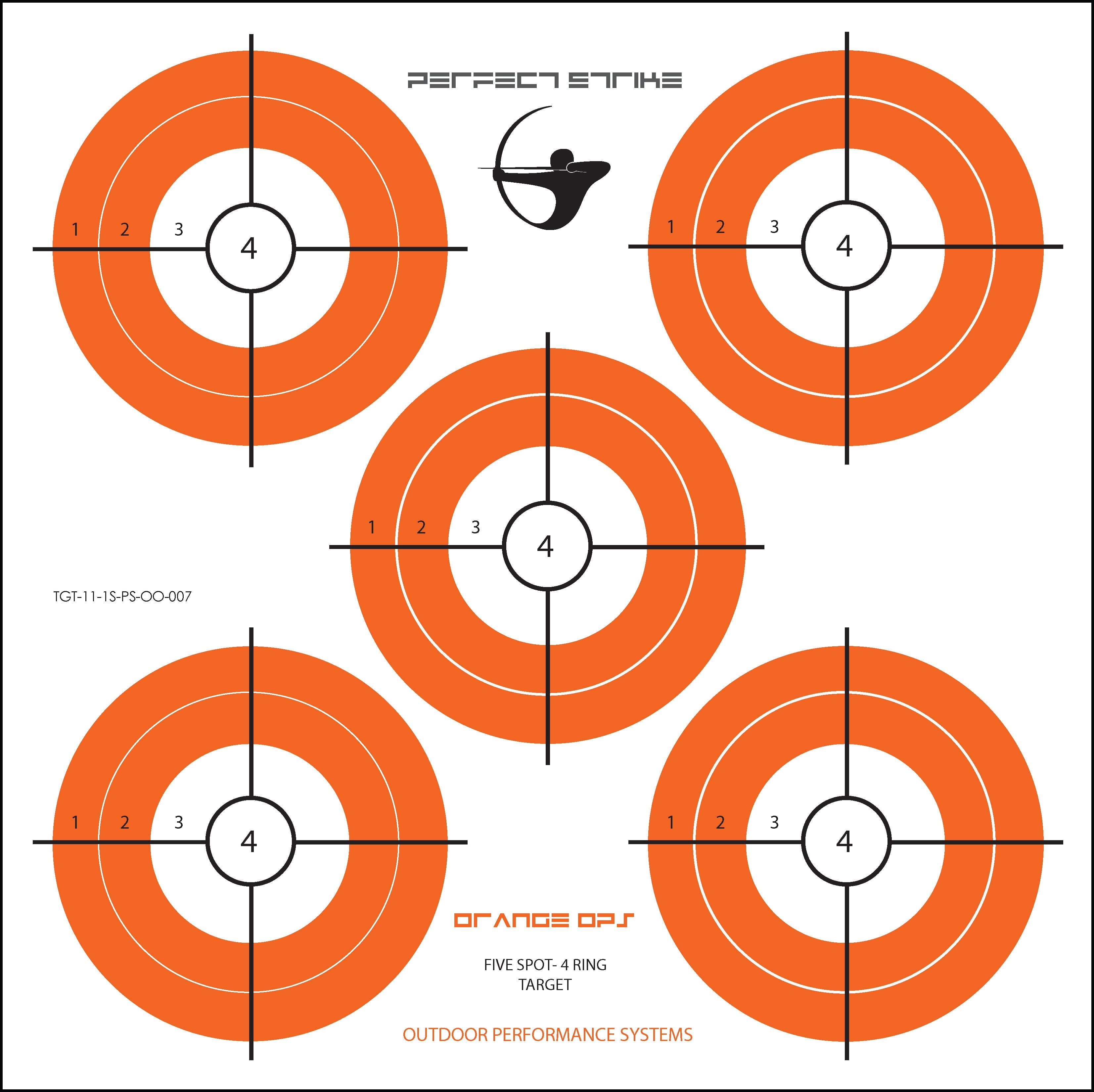 Perfect Strike ARCHERY Targets. ORANGE OPS No. 007. Five Spot Targets ...