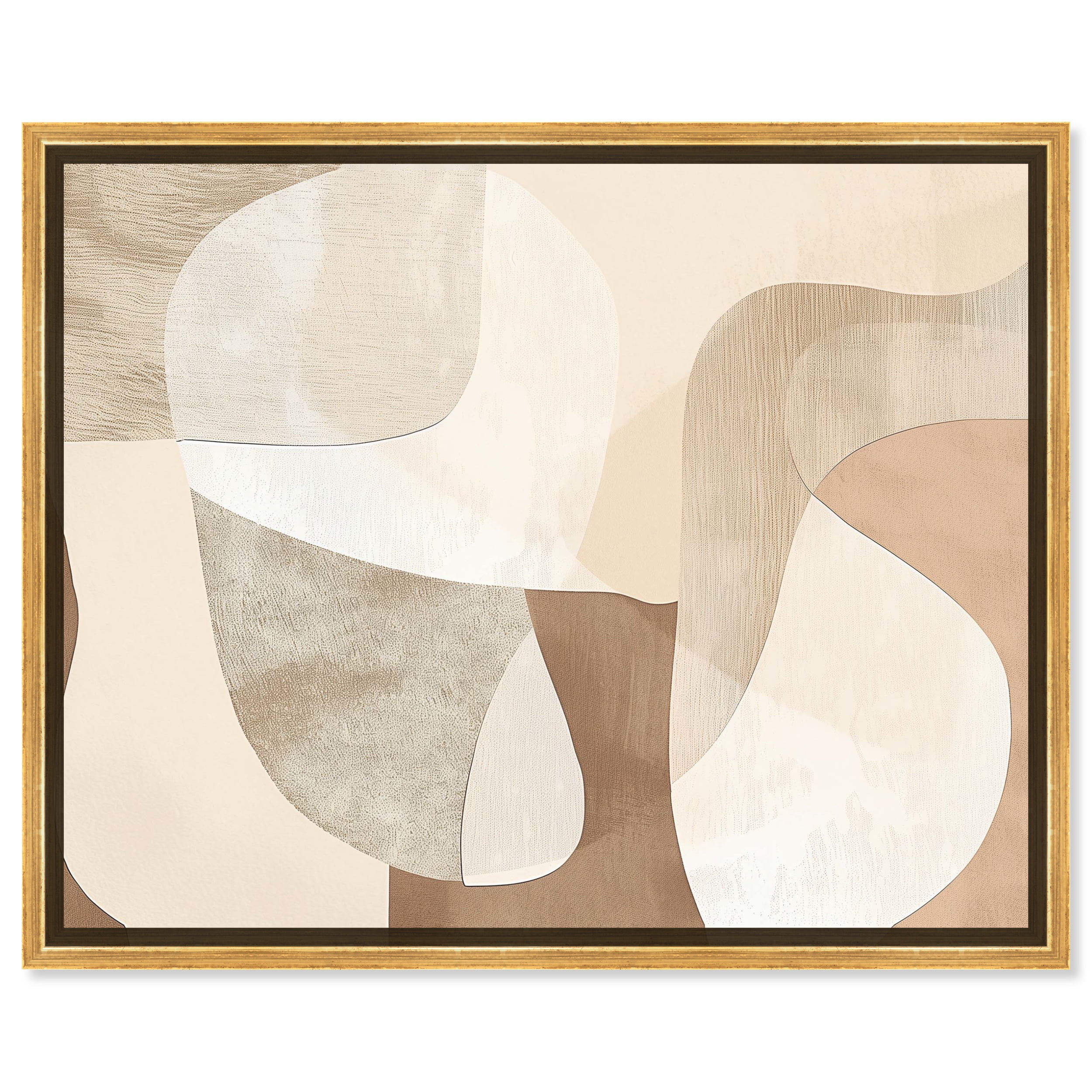 Perfect Tan Shapes Modern Earth Tone Abstracts Canvas Wall Art by Art ...