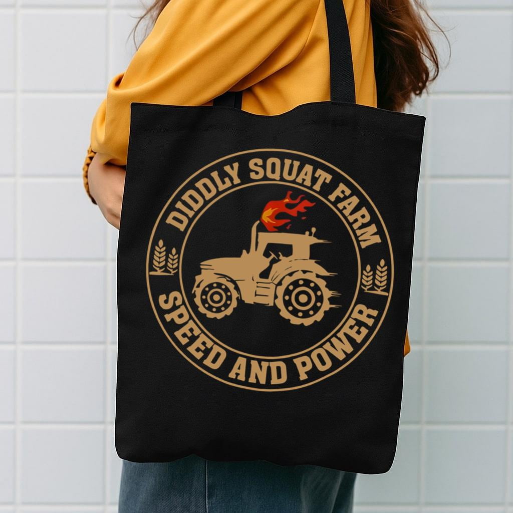 Perfect Tractor Design Diddly Squat Farm Speed And Power Tote Bag ...